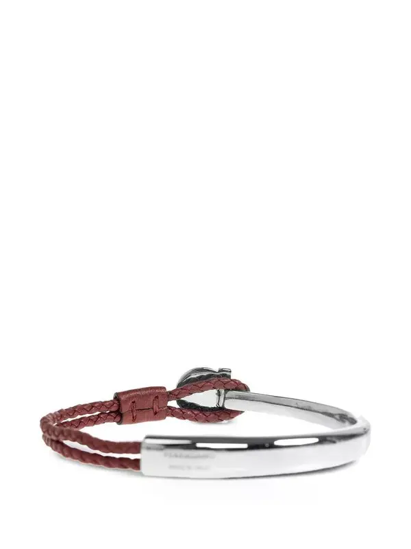 FERRAGAMO Gancini Braided-strap Bracelet - Silver