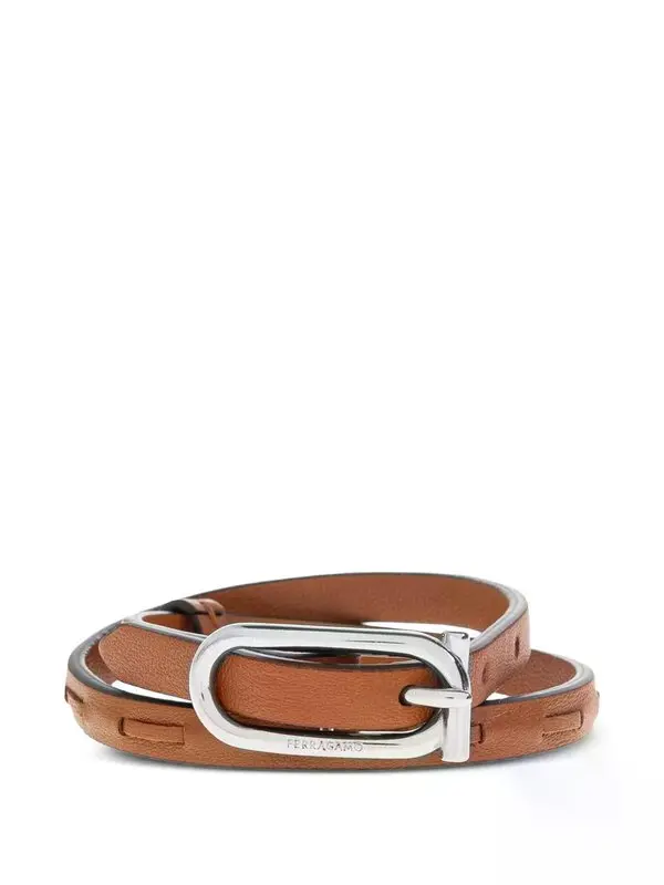 FERRAGAMO Wrap-around Leather Bracelet - Neutrals