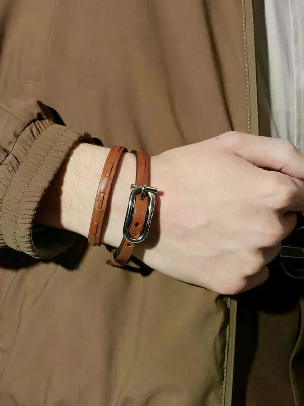 FERRAGAMO Wrap-around Leather Bracelet