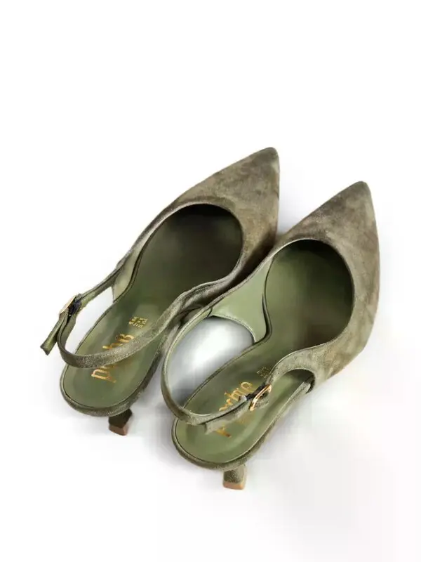 POCHE PARIS Pointed-toe Slingback Pumps - Green