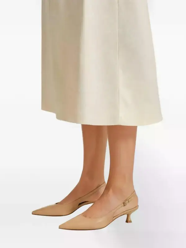POCHE PARIS Pointed-toe Slingback Pumps - Neutrals