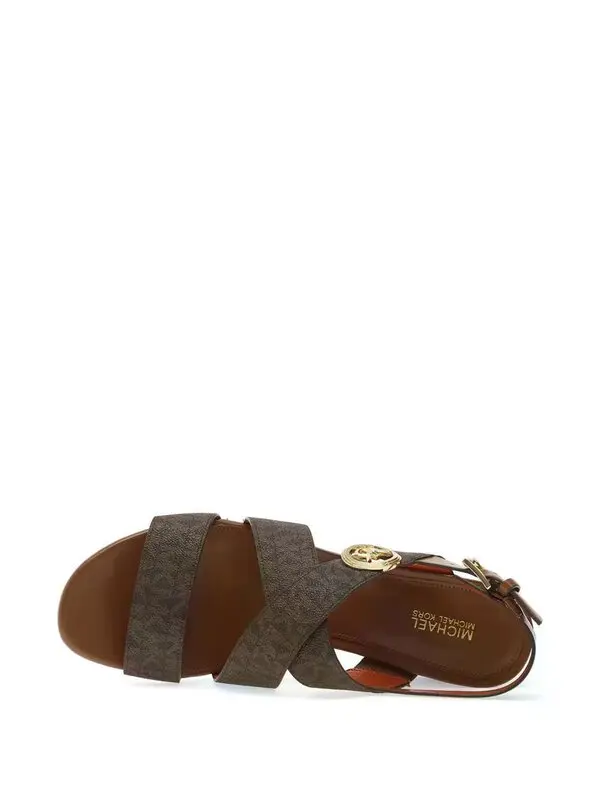 Michael Kors Logo-plaque Crossover-strap Sandals