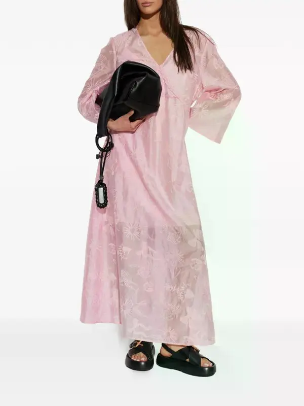 Munthe Embroidered Sheer Maxi Dress
