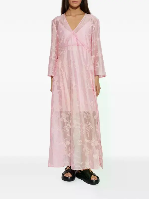 Munthe Embroidered Sheer Maxi Dress