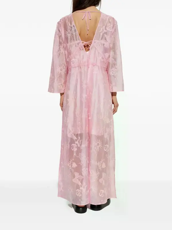 Munthe Embroidered Sheer Maxi Dress