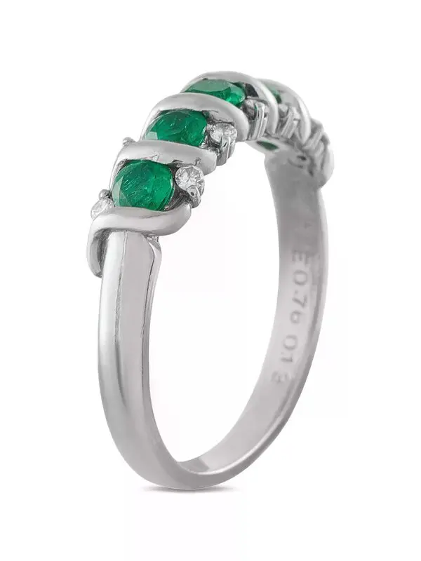 LB EXCLUSIVE Emerald And Diamond Platinum Ring
