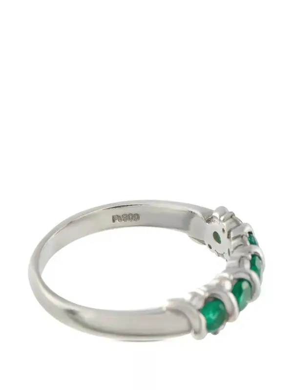LB EXCLUSIVE Emerald And Diamond Platinum Ring