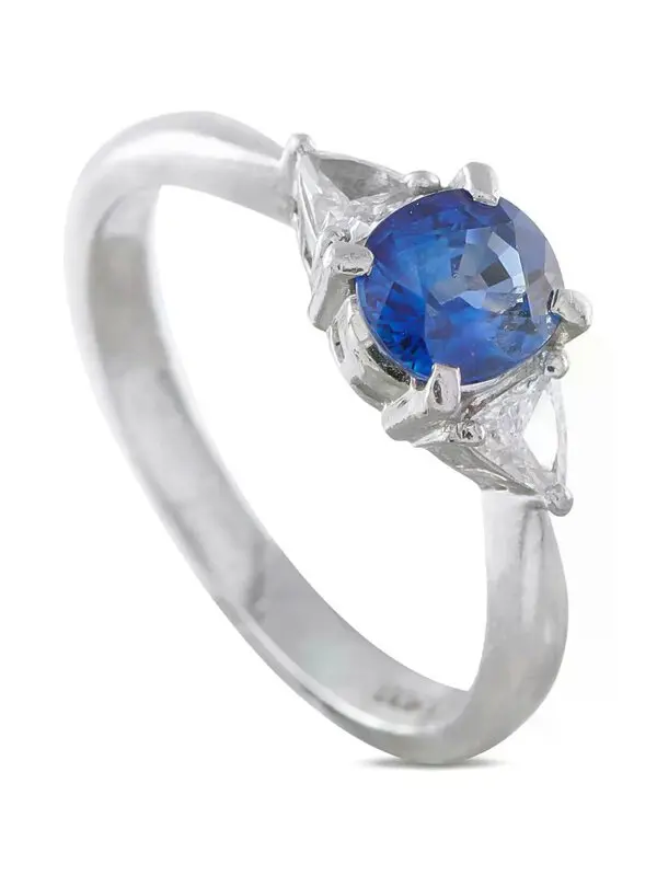 LB EXCLUSIVE Sapphire And Diamond Platinum Ring - Silver