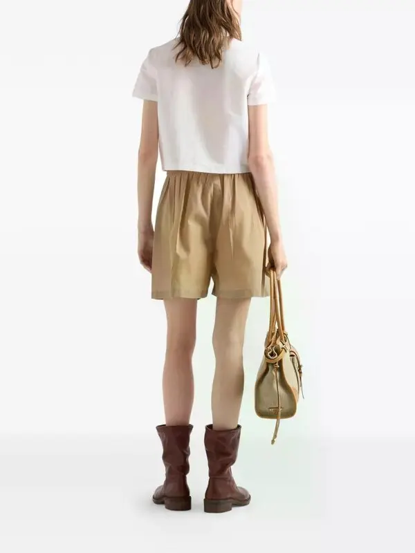 Prada Short-sleeved Linen Muslin Shirt