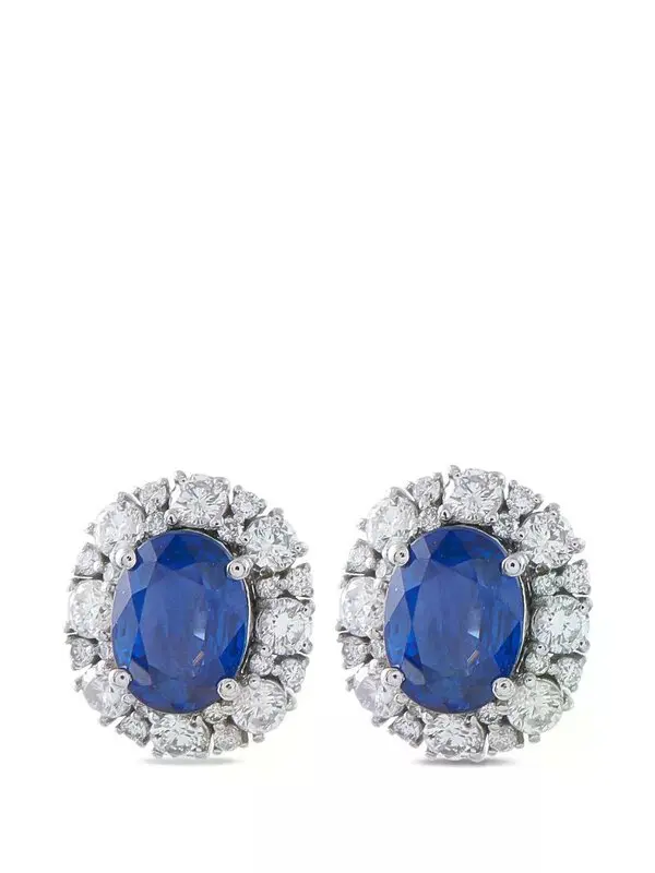 LB EXCLUSIVE Sapphire And Diamond Earrings - Silver