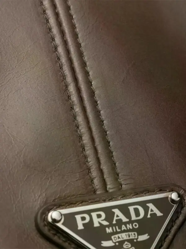 Prada Leather Wallet With Coin Purse - Brown