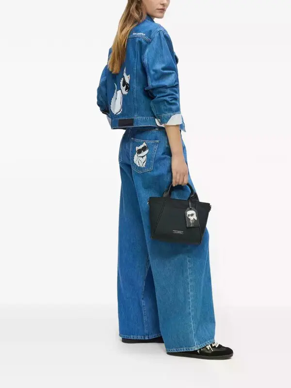 Karl Lagerfeld Logo-motif Wide Leg Jeans