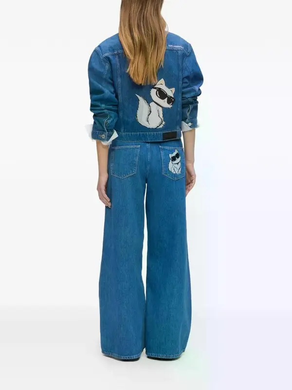 Karl Lagerfeld Logo-motif Wide Leg Jeans