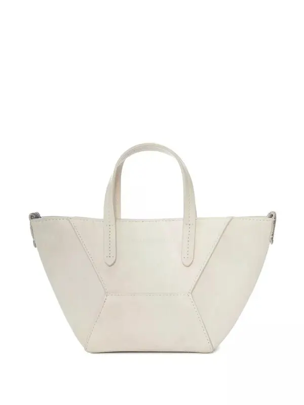 Brunello Cucinelli Geometric Panelled Suede Tote