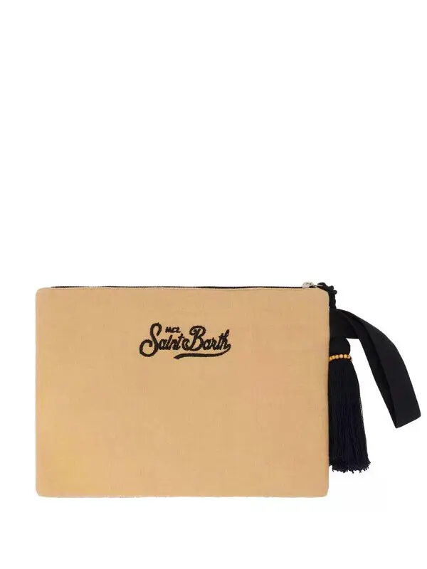 MC2 SAINT BARTH Beaded Leopard-print Clutch - Neutrals