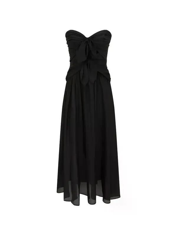 Zimmermann Aster Tie-detail Midi Dress - Black