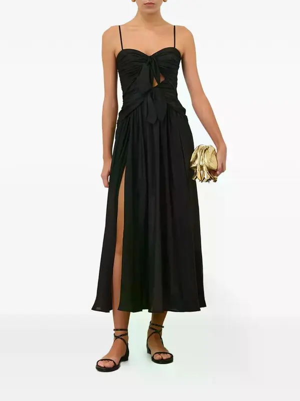 Zimmermann Aster Tie-detail Midi Dress - Black