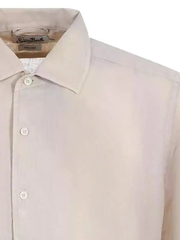 MC2 SAINT BARTH Pamplona Button-up Curved-hem Shirt - Neutrals