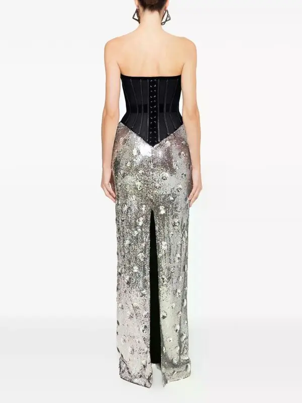 NISSA Sequin-embellished Corset Gown
