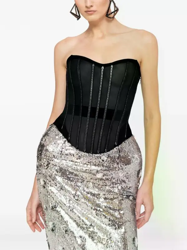 NISSA Sequin-embellished Corset Gown