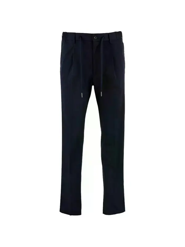 Tagliatore Drawstring Pressed-pleat Trousers - Blue