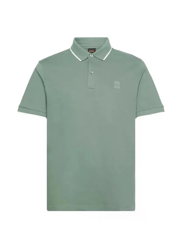 BOSS Slim-fit Polo Shirt In Stretch-cotton Piqu - Green
