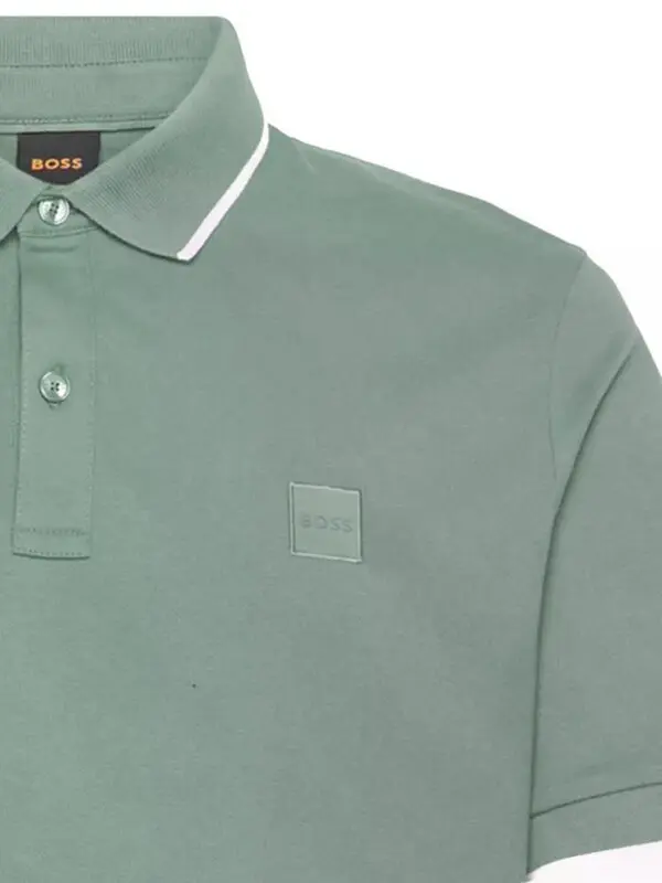 BOSS Slim-fit Polo Shirt In Stretch-cotton Piqu - Green