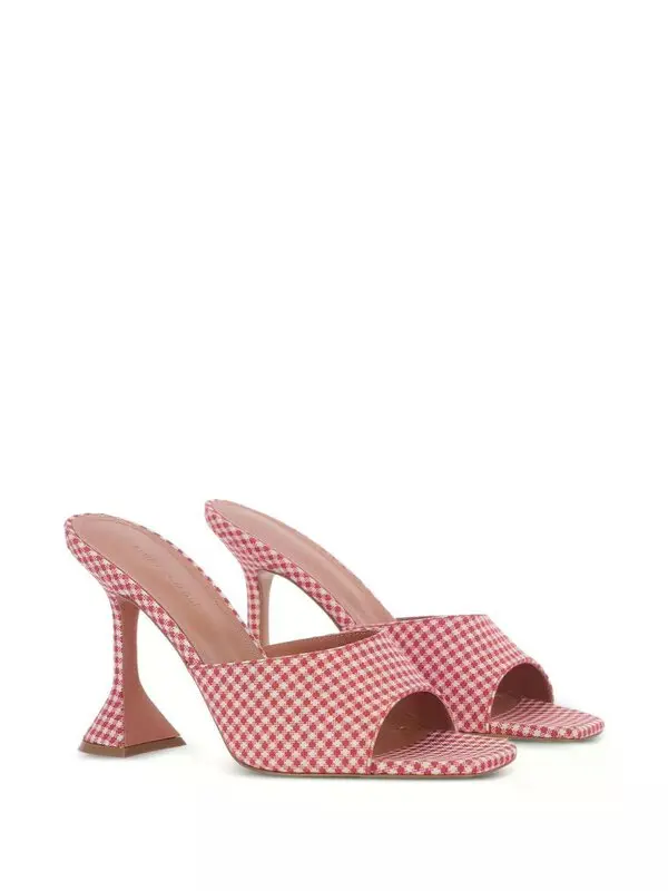Amina Muaddi Lupita Gingham Sandals