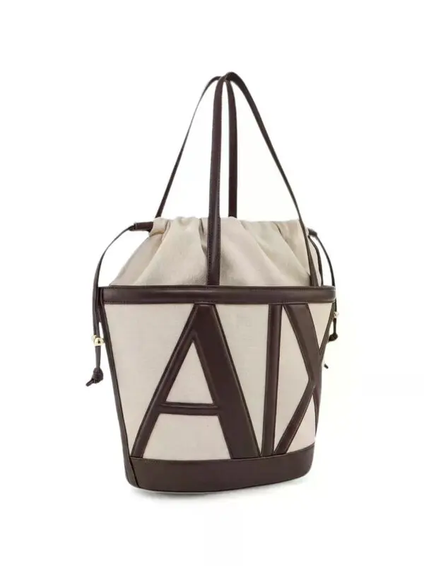 Armani Exchange Logo Detail Bucket Bag - Neutrals