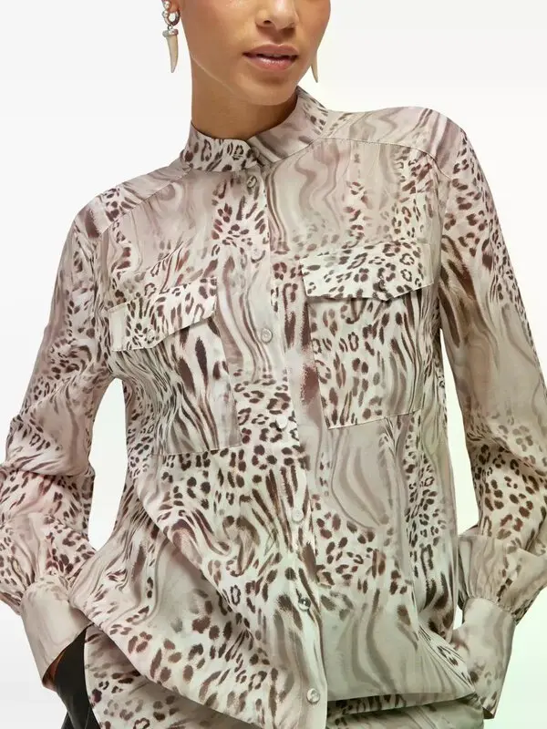 BLUGIRL Leopard-print Button-down Shirt