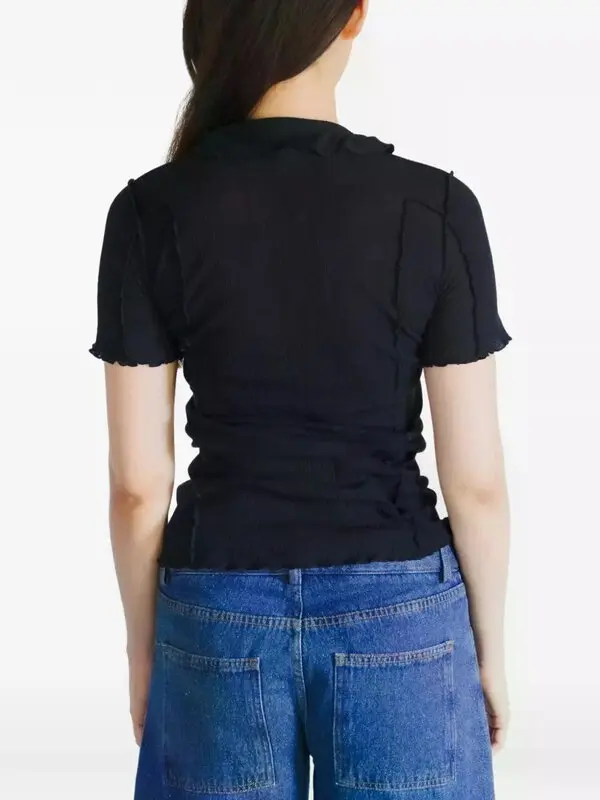 BASERANGE Omato Ribbed-knit Polo T-shirt