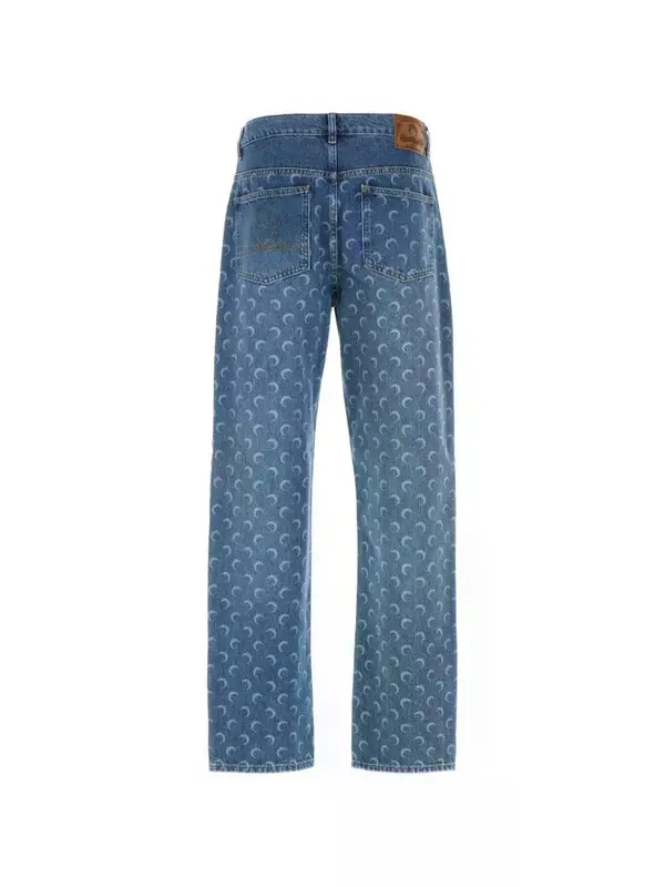 MARINE SERRE Moon Print Button-fastening Jeans