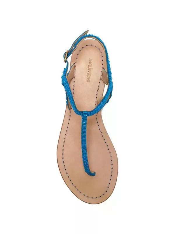 Malìparmi Bead-embroidered Leather Sandals