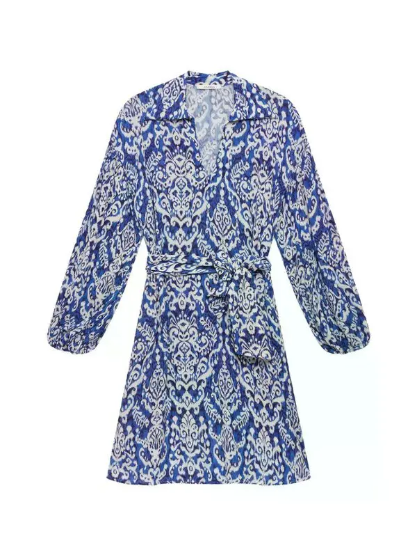 Malìparmi Ikat-print Belted Dress