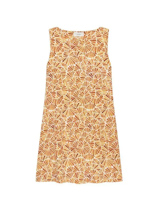 Malìparmi Shell Printed Flared Dress - Orange