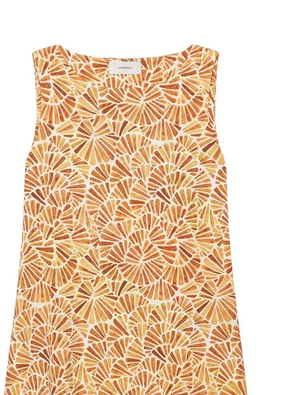 Malìparmi Shell Printed Flared Dress - Orange