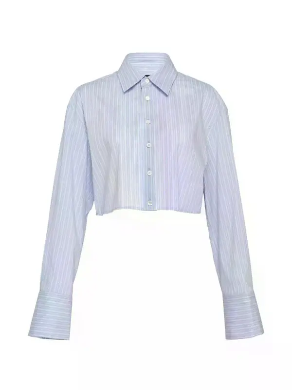 We11Done Striped Cropped Shirt