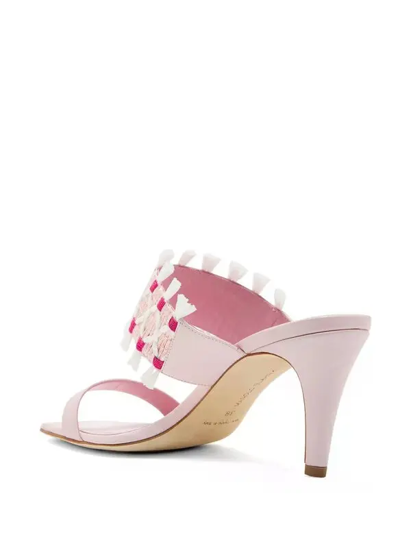 Manolo Blahnik Efeso Woven-strap Sandals - Pink