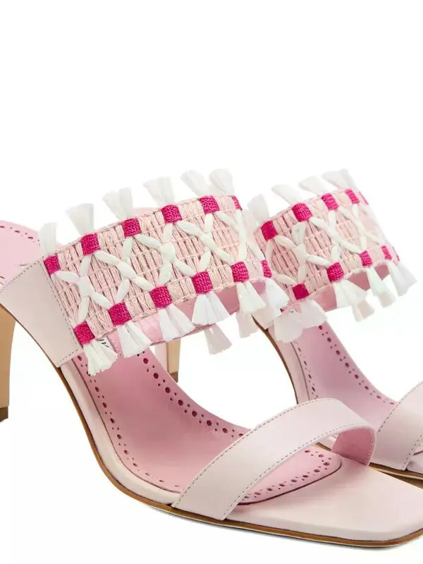 Manolo Blahnik Efeso Woven-strap Sandals - Pink