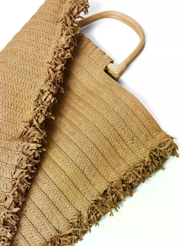 TWINSET Woven Tote Bag With Fringe Trim