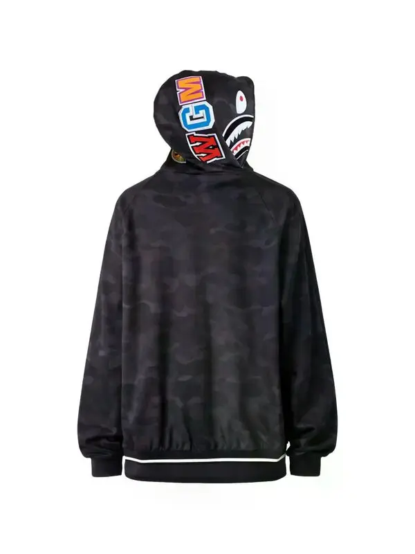 A BATHING APE Shark Camouflage-pattern Hoodie - Black