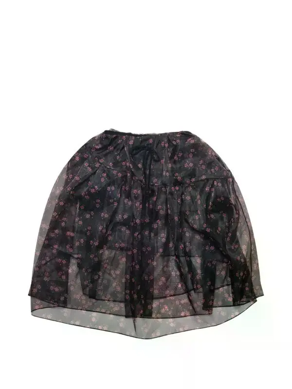 Simone Rocha Floral-print Tiered Mini Skirt