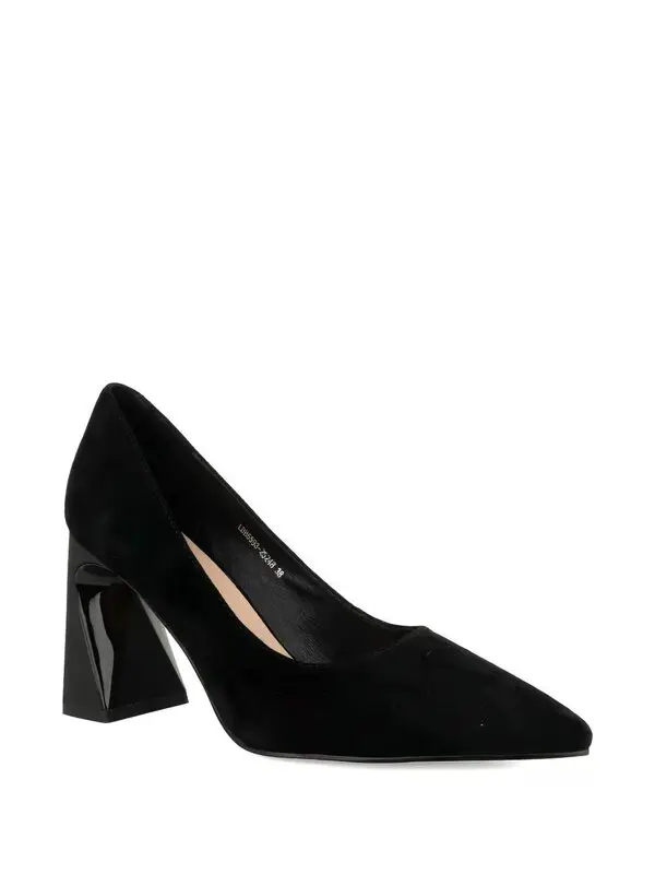 LINDA BAUMANN Pointed-toe Sculptural-heel Pumps