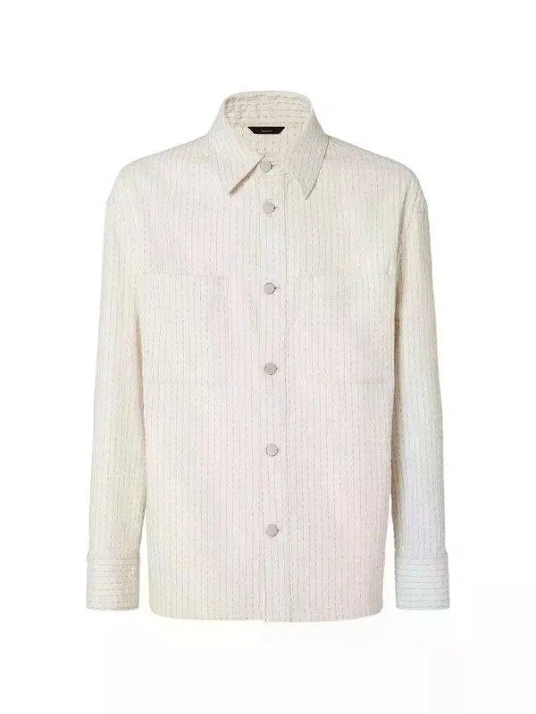 Fendi Logo-patch Striped Shirt