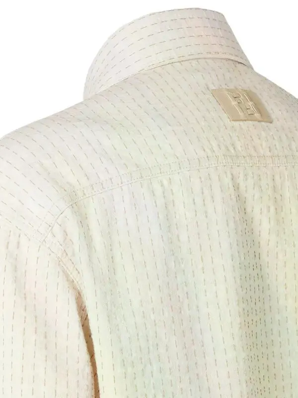 Fendi Logo-patch Striped Shirt