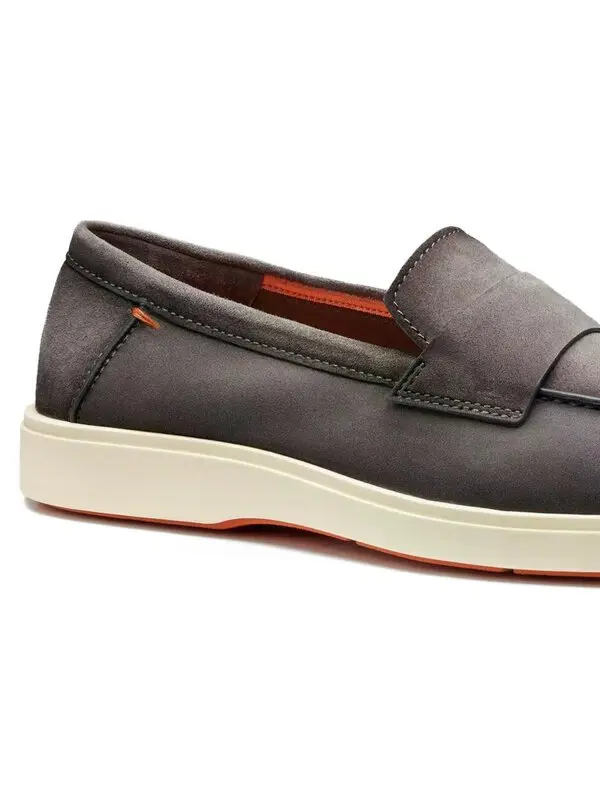 Santoni Suede Penny Loafers