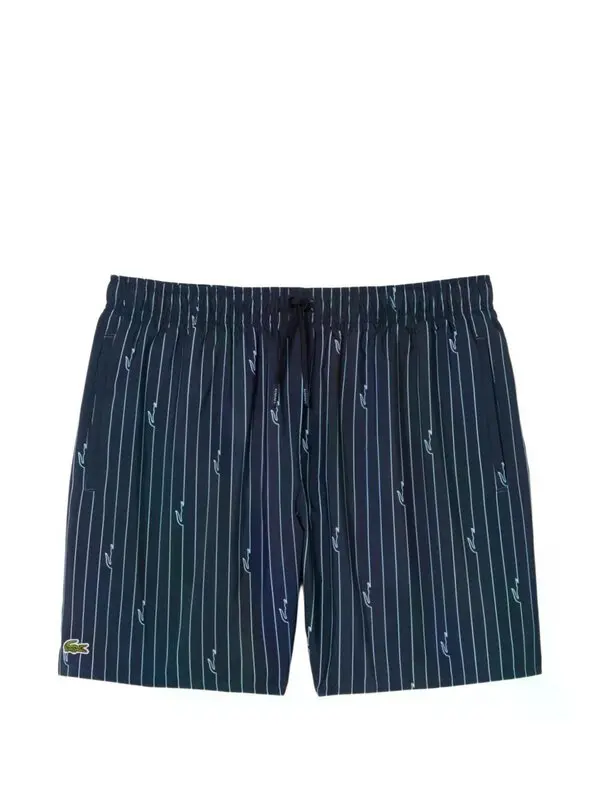 Lacoste Pinstripe Swim Shorts - Black