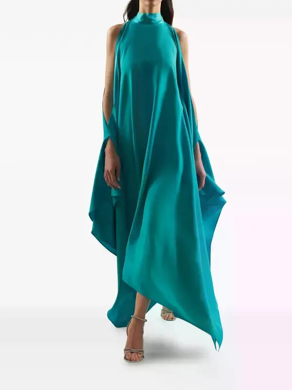 TALLER MARMO Asymmetric Draped Cape Dress