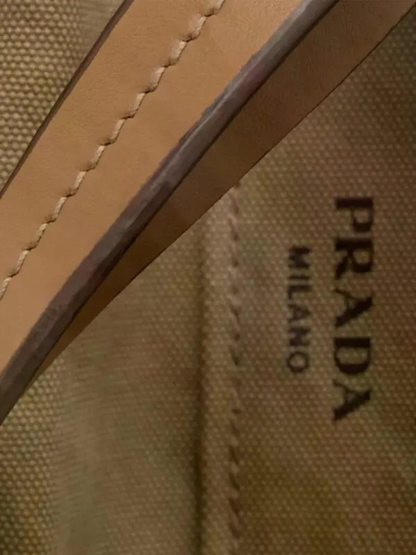Prada Canvas And Leather Tote Bag