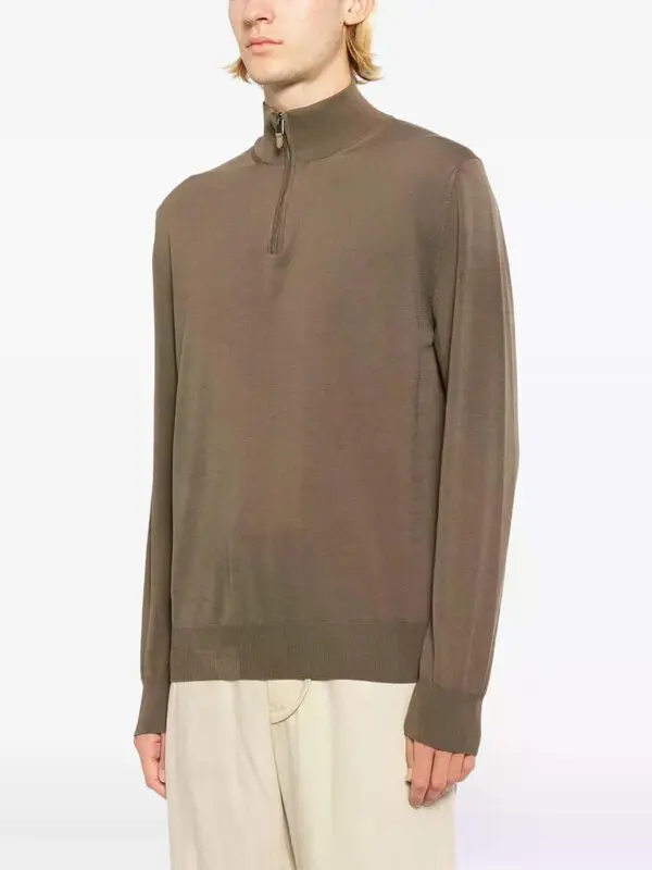Canali Stand-collar Zip-up Sweater